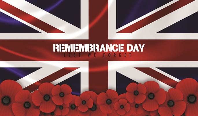 Remembrance Day Poppy With United Kingdom Flag Background - Galston ...