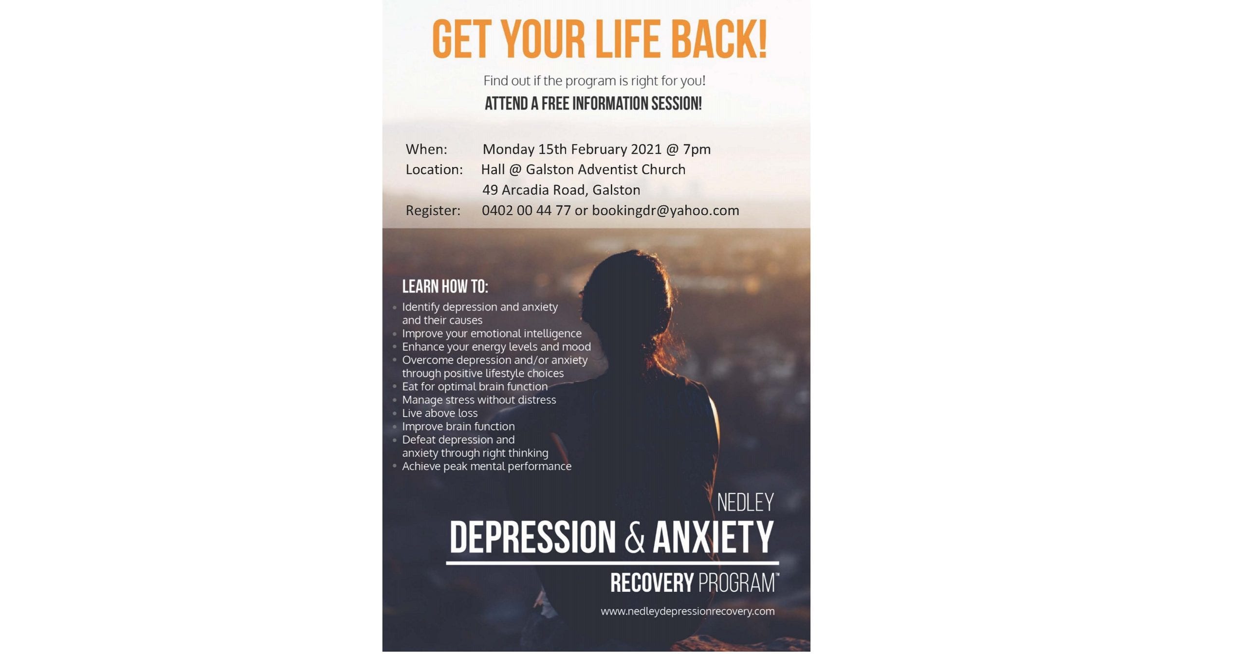 Get Your Life Back With The Depression Recovery Program - Galston ...