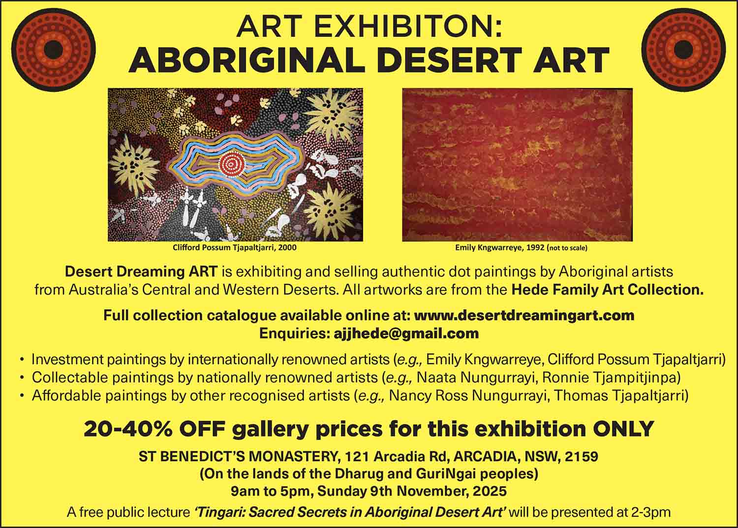 Aboriginal Desert Art Exhibition At St Benedict's